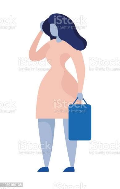 핸드백을 들고 있는 여자 걷는 사람 실루엣 벡터 색상 플랫 아이콘입니다 가방에 대한 스톡 벡터 아트 및 기타 이미지 가방 걷기 검은색 Istock