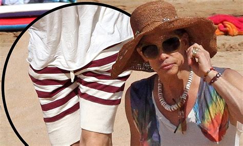 Steven Tyler Steps Back In Time As He Sports Retro Shorts On The Beach Daily Mail Online