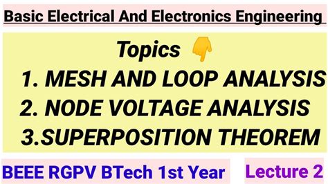 Mesh And Loop Analysis Node Voltage Analysis Superposition