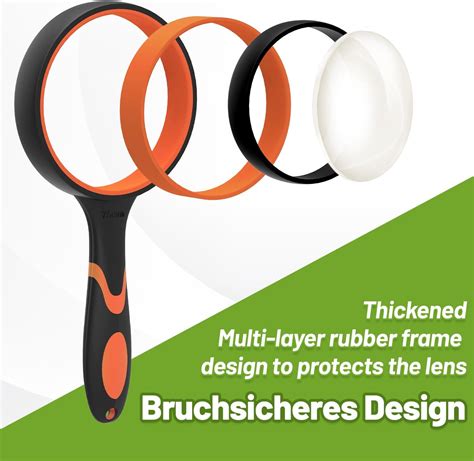 Handheld Magnifying Glass 75mm Quality Glass Lens Volans