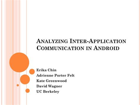 Ppt Analyzing Inter Application Communication In Android Powerpoint