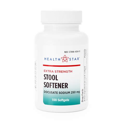 Geri Care Gentle Laxative Stool Softener Softgels Extra Strength Docusate Sodium 250mg 100ct