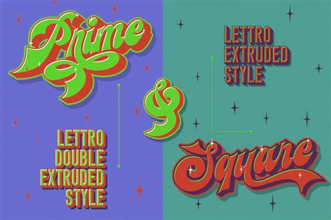 Lettro Retro Layered Script On Yellow Images Creative Store 111637