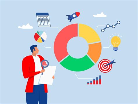 Businessman With Magnifying Glass Analyzing Pie Chart Data Analyze Data Financial Research