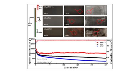 Three Dimensional Crosslinked Paa Ta Hybrid Binders For Long Cycle Life Siox Anodes In Lithium