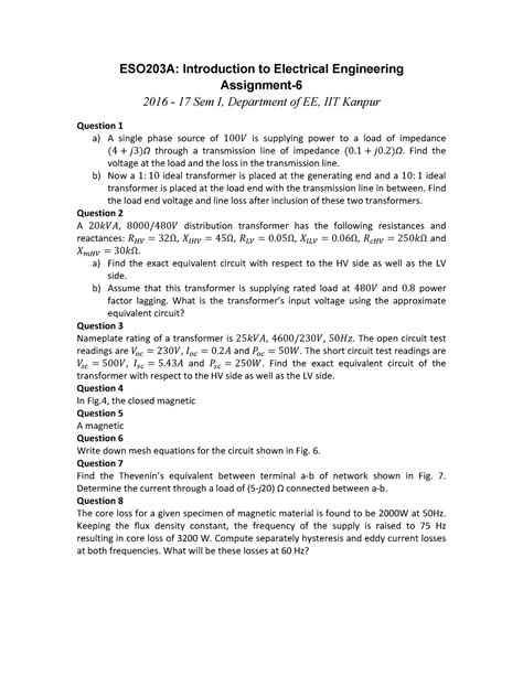 Assignment 6 Warning Tt Undefined Function 32 Eso203a Introduction To Electrical