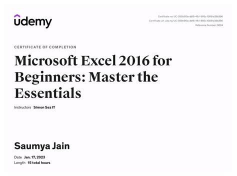 Saumya Jain On Linkedin Cognizant Udemy Microsoft Excel