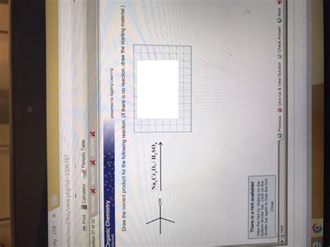 Solved Draw The Correct Product For The Following Reaction