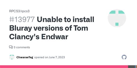 Unable To Install Bluray Versions Of Tom Clancys Endwar · Issue 13977