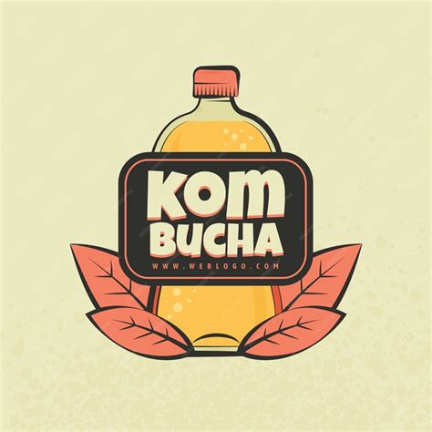 손으로 그린 콤부차 로고 디자인 무료 벡터