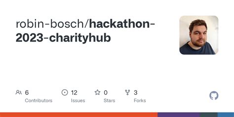 github robin bosch hackathon 2023 charityhub