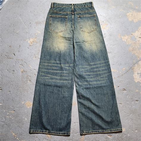 Y2k2000s Baggy Faded Sandwash Jeans 28 Waist X 30 Depop