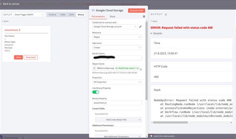 cloud storage node returns 400 questions n8n community