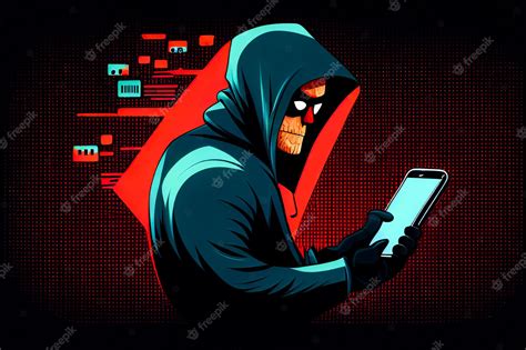 Premium Photo Hacker Cyber Criminal With Laptop Stealing User
