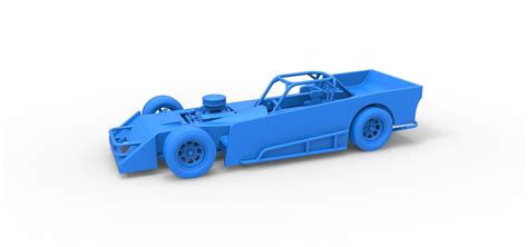 Artstation 3d Printable Diecast Small Block Supermodified Race Car