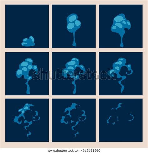 Explode Effect Animation Cartoon Explosion Frames Stock Vector Royalty Free