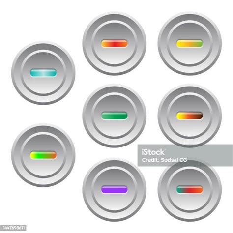 원형 스위치 푸시 버튼 전기 발사 웹 사이트 배경 템플릿 벡터 일러스트 레이 션 0명에 대한 스톡 사진 및 기타 이미지 0명 3차원 형태 Led 조명 Istock