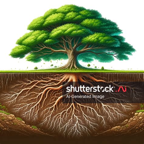 Tree Root System Below Soil Illustration AI Generated Image 2451969911 Shutterstock