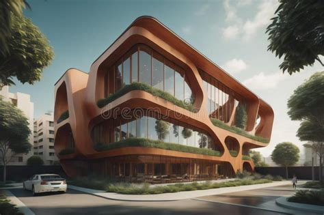 modern architecture in the city generative ai stock illustration