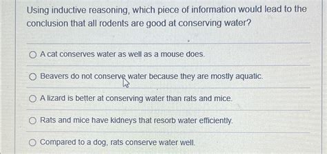 Solved Using Inductive Reasoning Which Piece Of Information