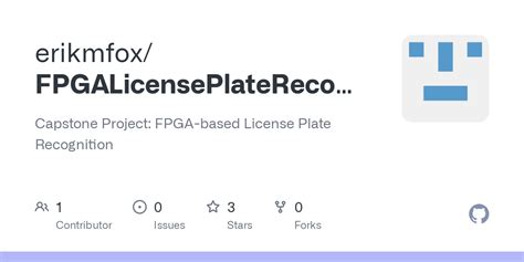 Github Erikmfoxfpgalicenseplaterecognition Capstone Project Fpga Based License Plate