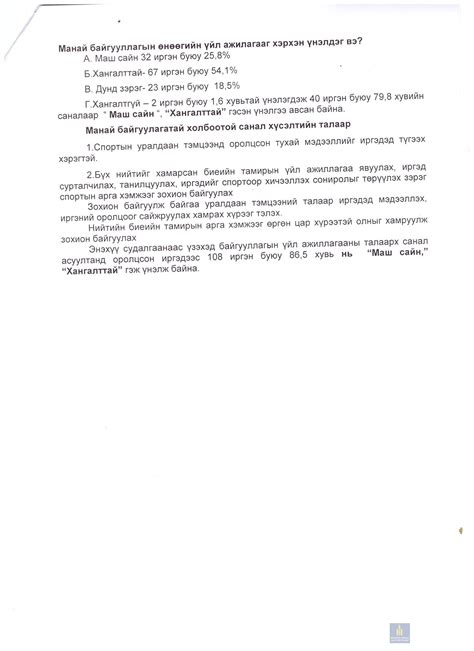 Үйл ажиллагааны талаарх иргэдээс авсан санал хүсэлт