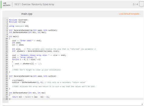 Solved Exercise Randomly Sized Array Another Use Of Chegg Com