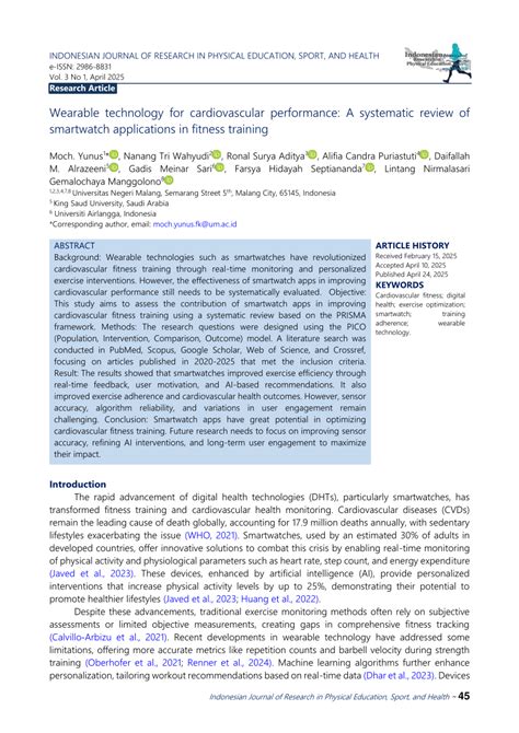 Pdf Wearable Technology For Cardiovascular Performance A Systematic Review Of Smartwatch