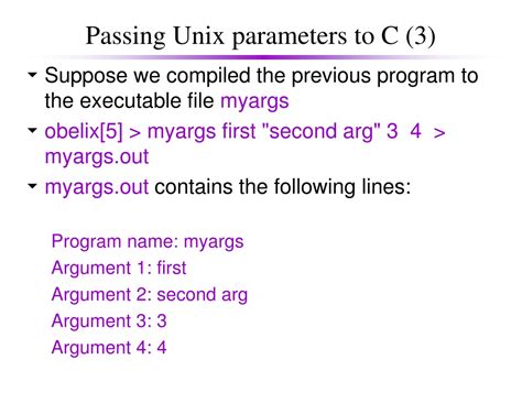 Ppt Passing Unix Parameters To C Programs Powerpoint Presentation