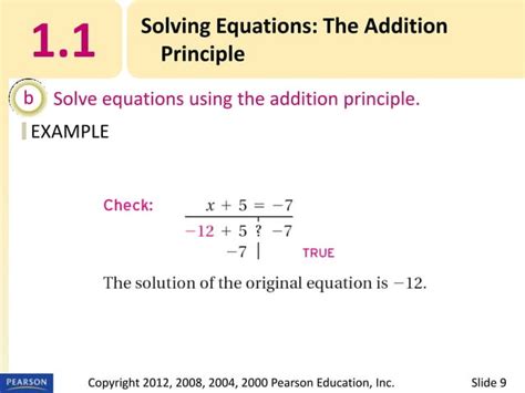 1 Solving Equations The Addition Principle Ppt