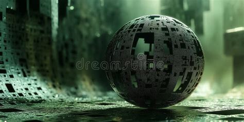 A Captivating Spherical Structure Embodies A Data Matrix Surrounded By A Shifting Digital