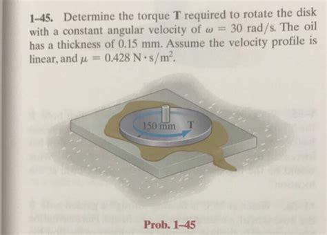 Solved Determine The Torque T Required To Rotate The Disk Chegg Com
