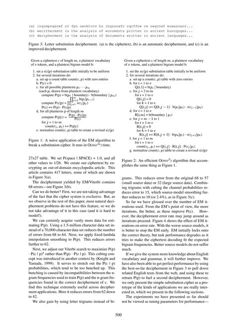 Unsupervised Analysis For Decipherment Problems Pdf Programming