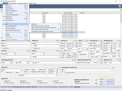 Bulk Rename Utility Gleichzeitiges Umbenennen Vieler Dateien Und