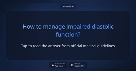 How To Manage Impaired Diastolic Function