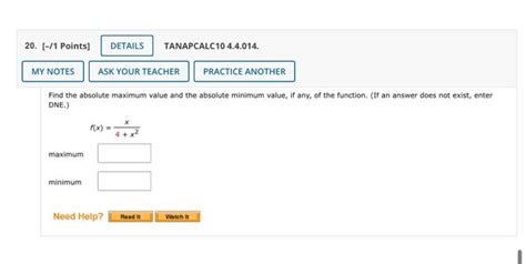 Solved Find The Absolute Maximum Value And The Absolute