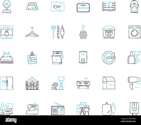 Electronics Linear Icons Set Circuit Capacitor Voltage Resistor