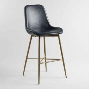 Black Bi Cast Leather Tyler Molded Barstool Bar Stools Bar Seating