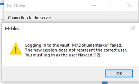 Error When Logging In The New Session Does Not Represent The Correct