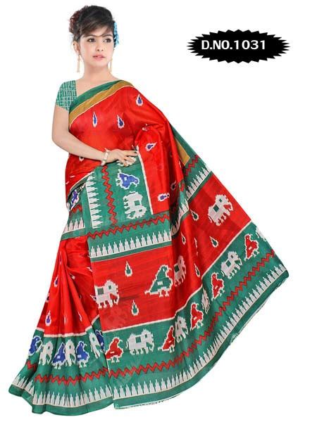 Printed Bhagalpuri Cotton Saree Occasion Festival Wear At Best Price