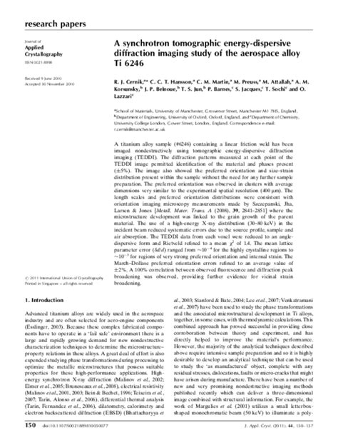 Pdf A Synchrotron Tomographic Energy Dispersive Diffraction Imaging