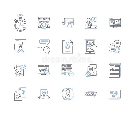 Operational Efficiency Line Icons Collection Streamlining Productivity Optimization