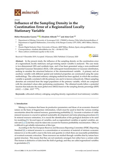 Pdf Influence Of The Sampling Density In The Coestimation Error Of A