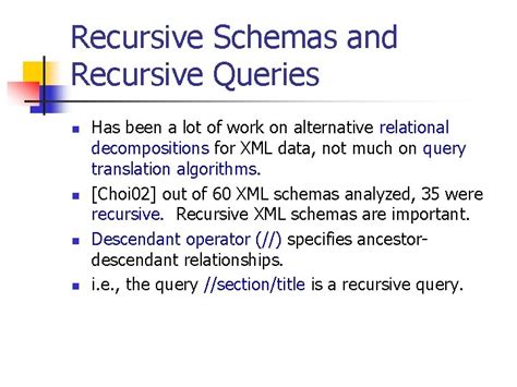 Processing Xml Data Using A Relational Database Schema