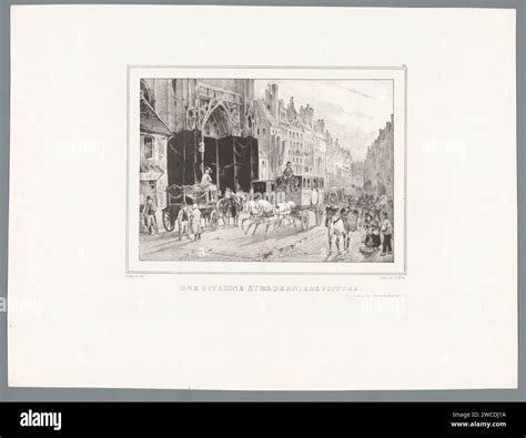 Citadine Omnibus Passes A Stationary Funeral Carriage Victor Adam