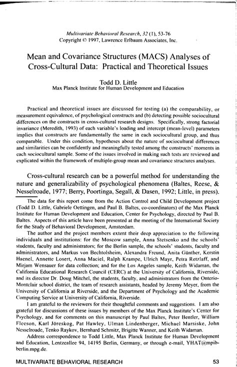 Pdf Mean And Covariance Structures Macs Analyses Of Cross Cultural