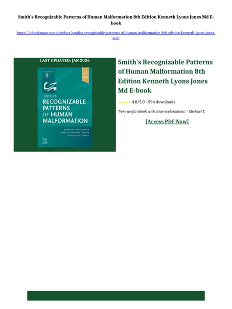 Smiths Recognizable Patterns Of Human Malformation 8th Edition Kenneth