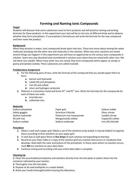 PDF Forming And Naming Ionic Compoundsweb1 Tvusd K12 Ca Us Gohs Rgarcia Chemistry Ch 4 Forming