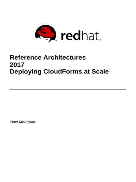 Reference Architectures 2017 Deploying Cloudforms At Scale En Us Pdf