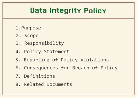 Data Integrity Policy Template